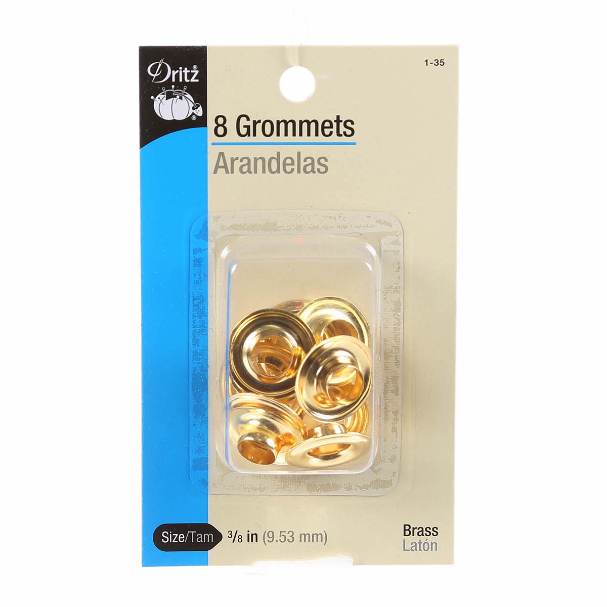 Grommet Brass 3/8in 8 ct