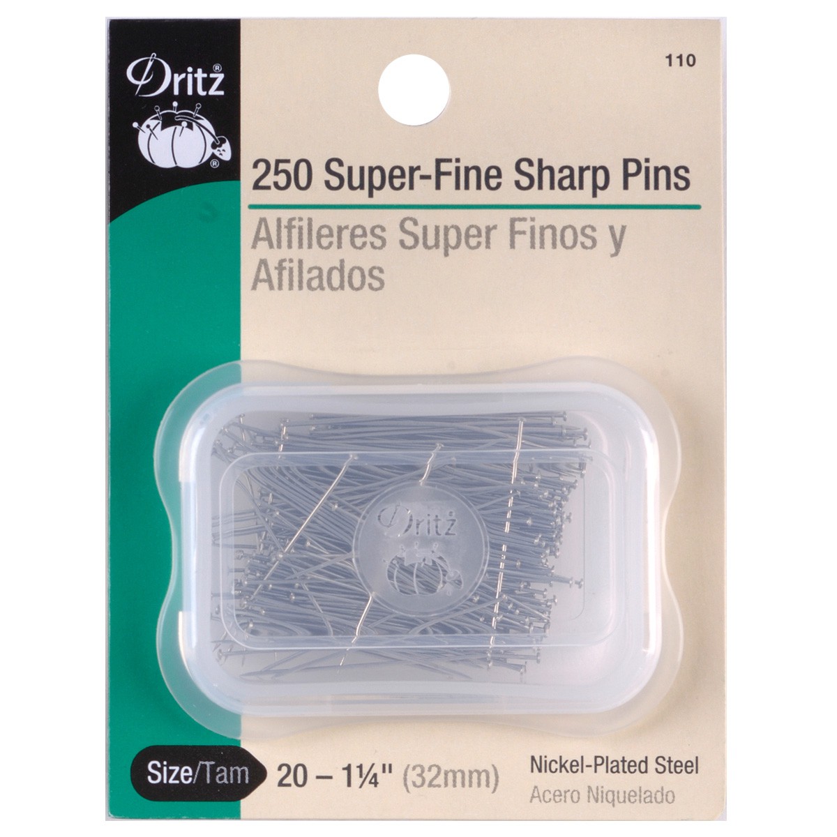 Super Fine Sharp Pin Size 20 - 1 1/4in 250ct