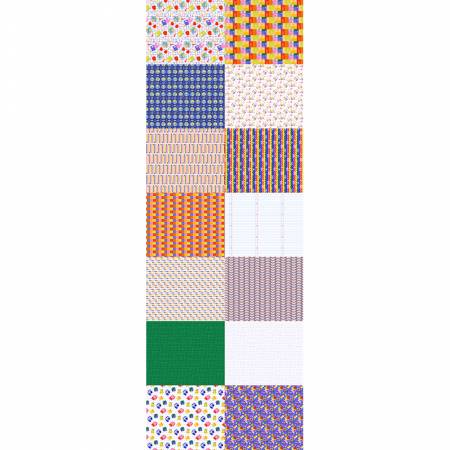Flat Fat Stack Kindergarten Cubbies, 14 cuttable fat quarters.