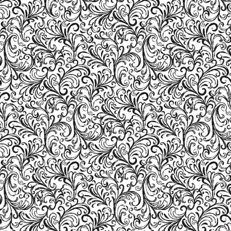 Chalk Scroll Black/White By Roberts, Shannon