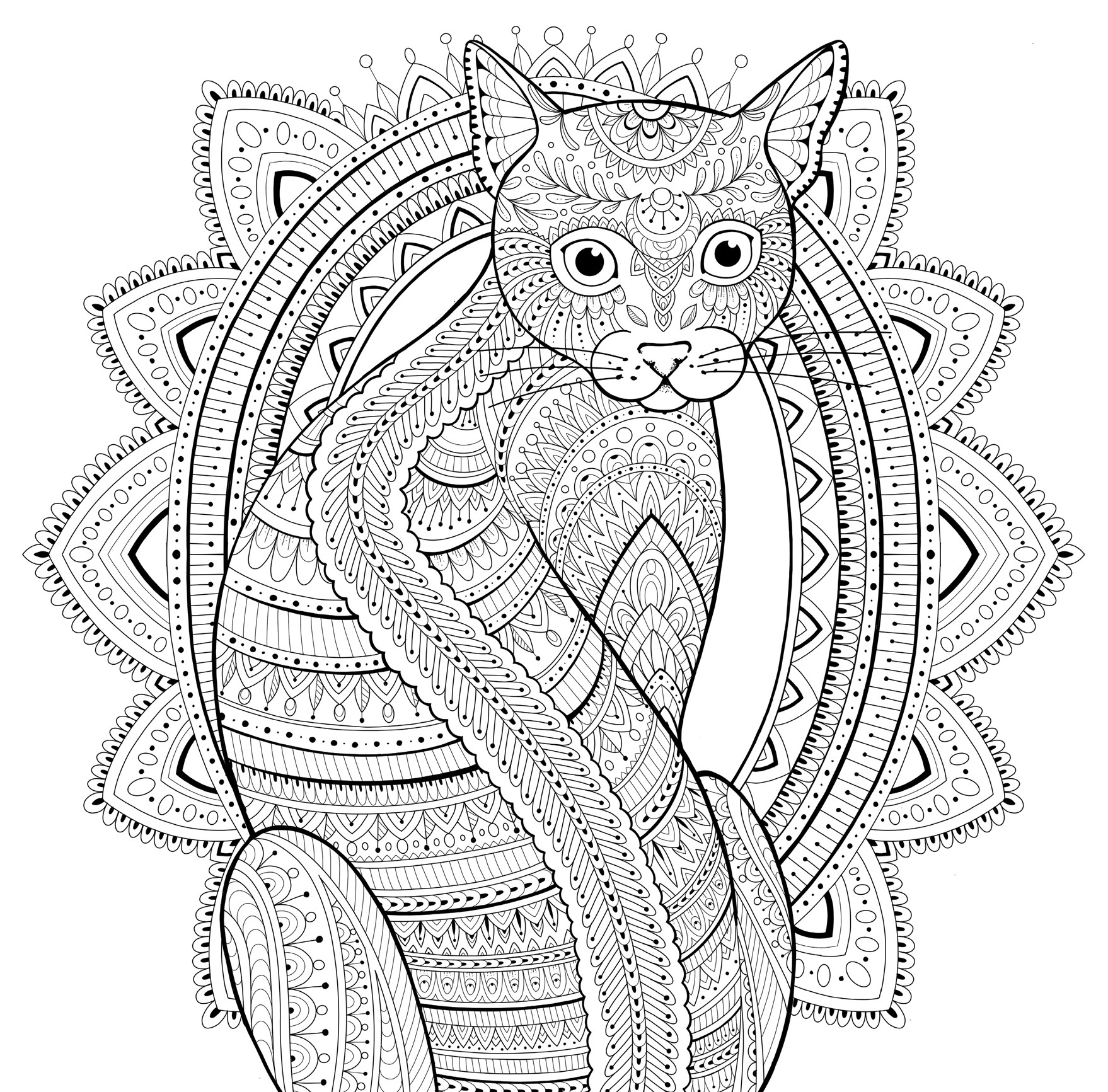 My Cat Mandala Coloring Book