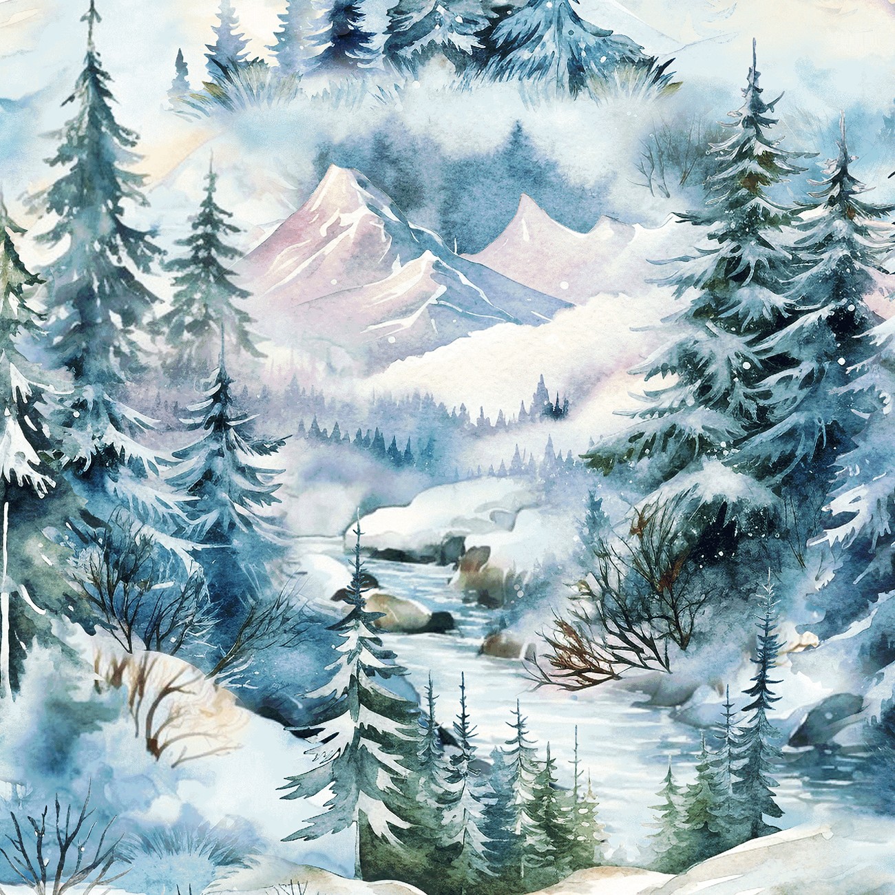 Blue Spruce Multi Pine Tree Scenic - Mini 18 Inch repeat By Color ...