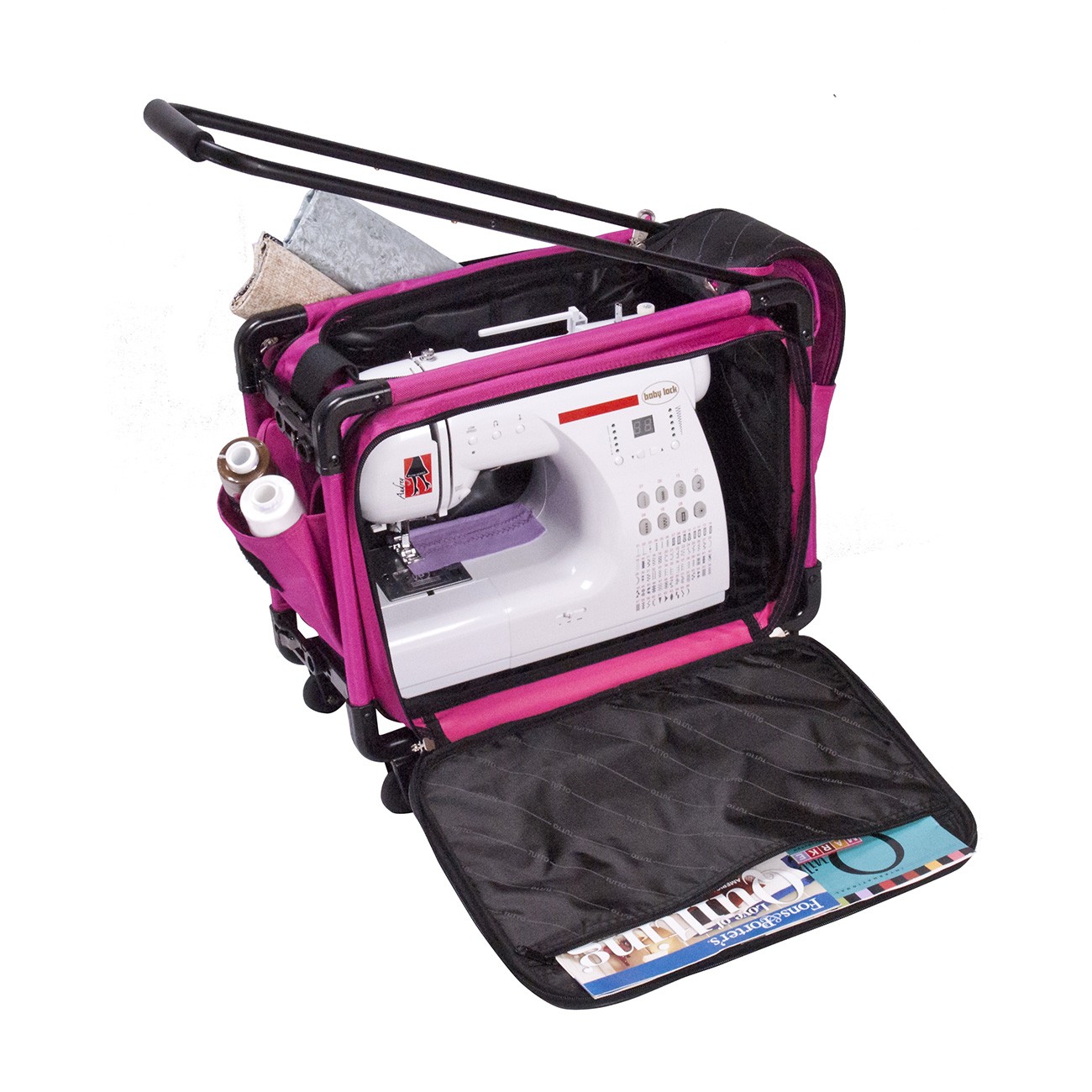 TuttoSewing Machine Case On Wheels Small 17in Pink