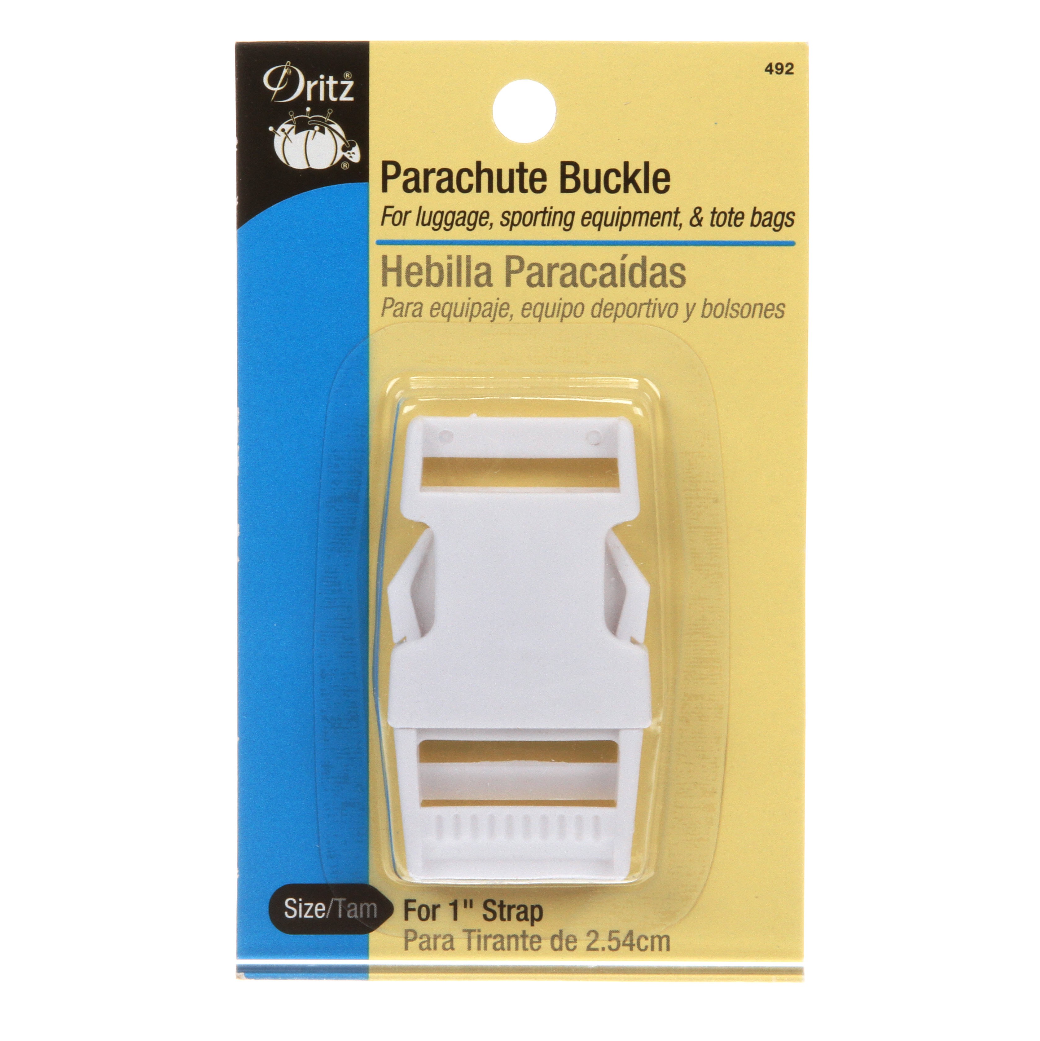Parachute Buckle 1in Strap White
