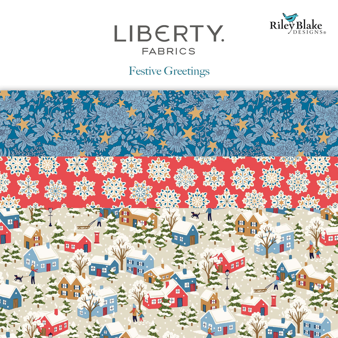 Liberty Festive Greetings 5in Squares, 42pcs/bundle