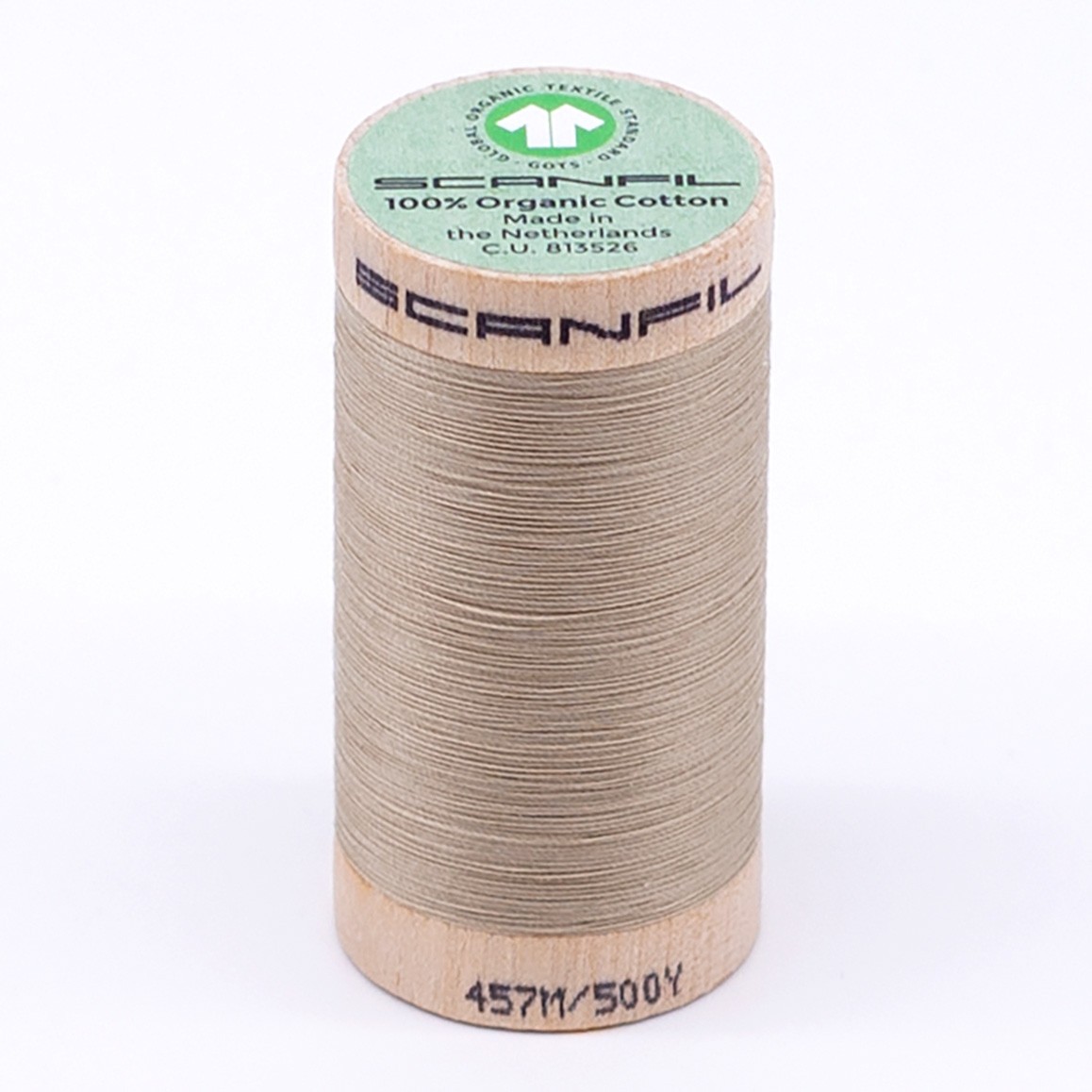 Scanfil Organic Cotton Thread 50wt Solid 500yd Safari
