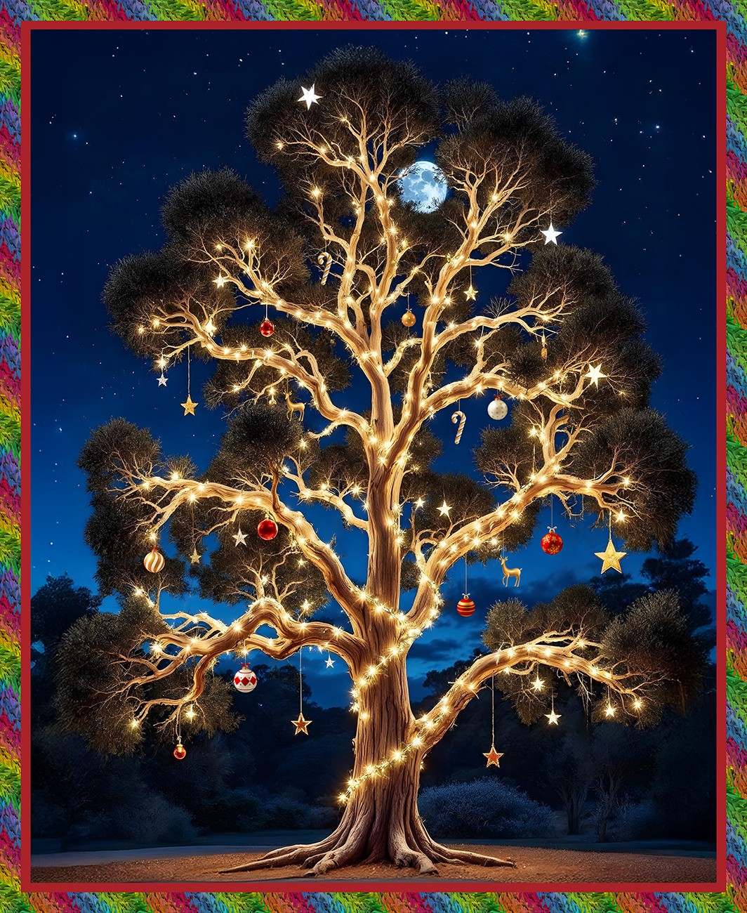 36in Panel Christmas Gumtree Digitally Printed By Milvale Design Studio
