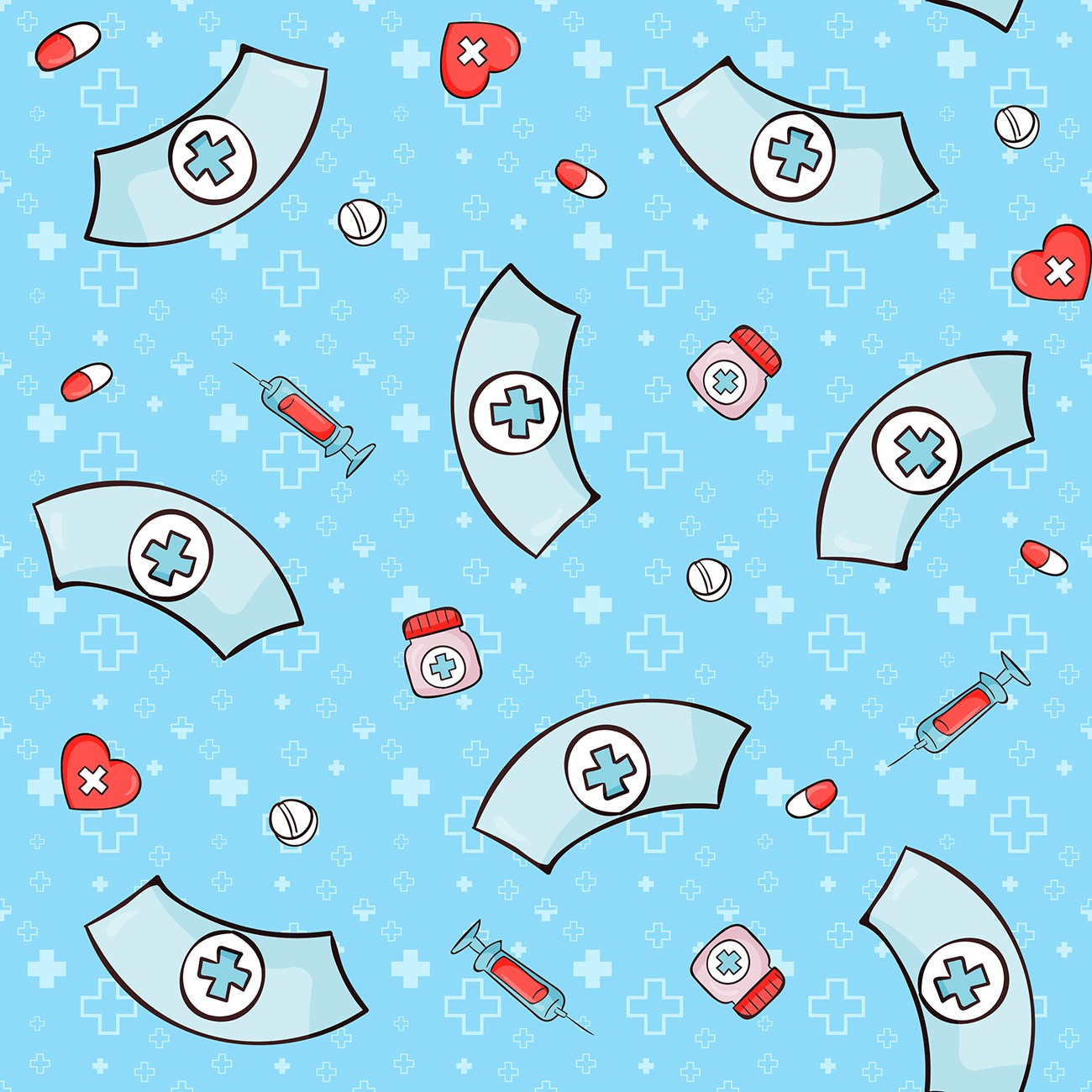 Nurse Cap Blue Digitally Printed By Milvale Design Studio