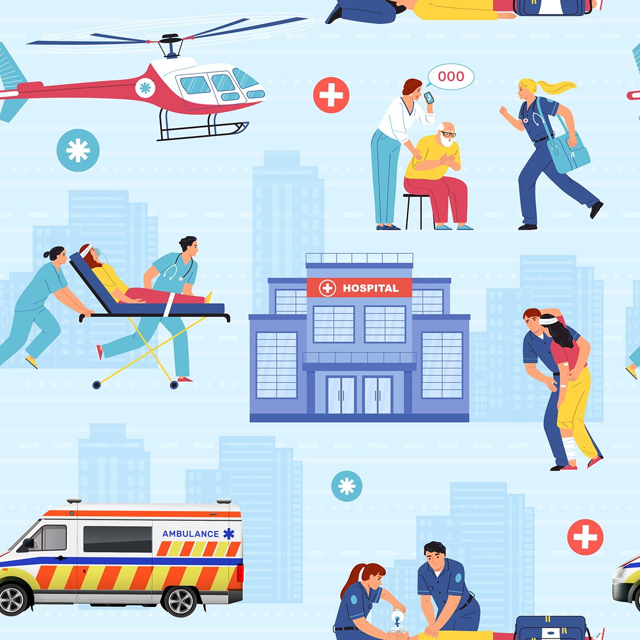 Ambulance Blue Digitally Printed By Milvale Design Studio