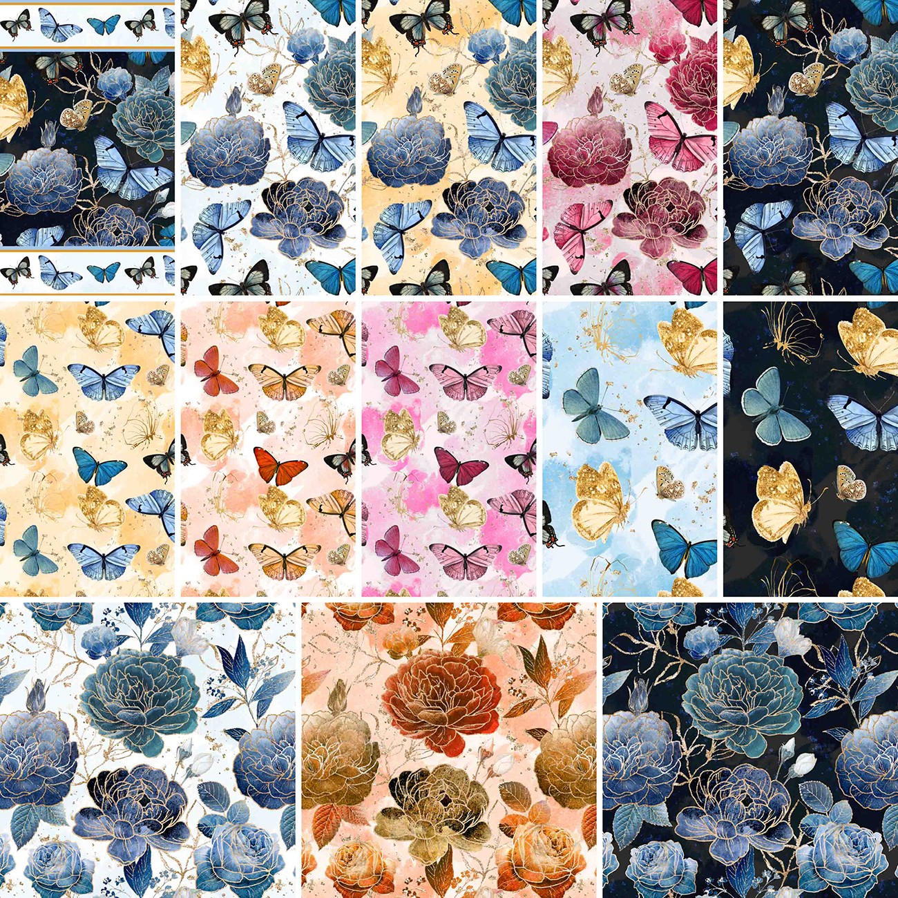 10in Square Pack Gilded Wings Digitally Printed By Milvale Design Studio
