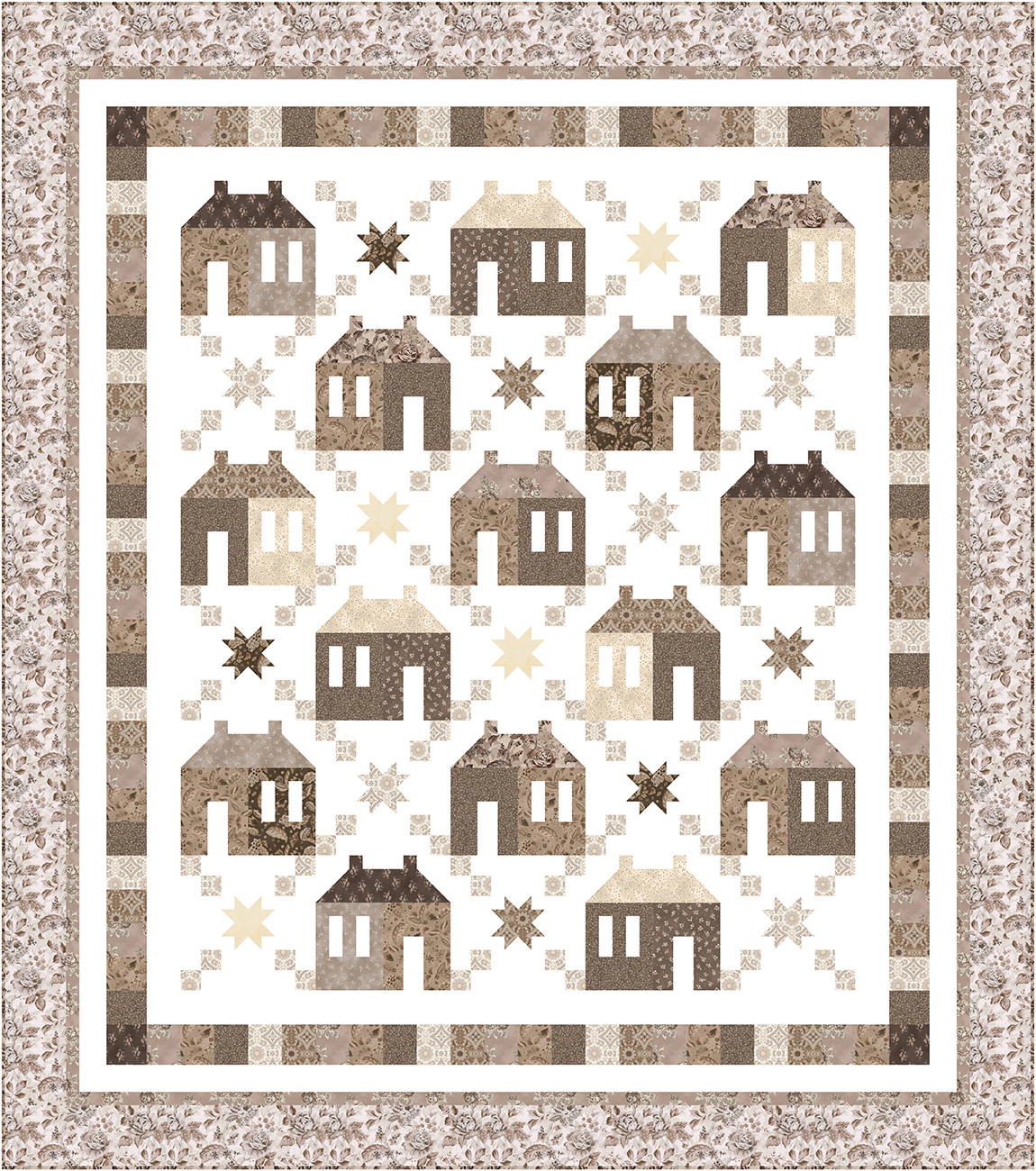 Multi Maison De Patchwork (96"x96") Quilt Top By Whistler Studios