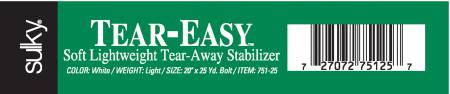 Tear Easy Tear-Away Stabilizer White 20inx25yds