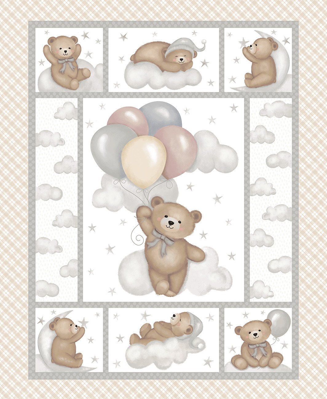 Oatmeal/Gray Panel 36 Inch Panel repeat By Fults, Sharla