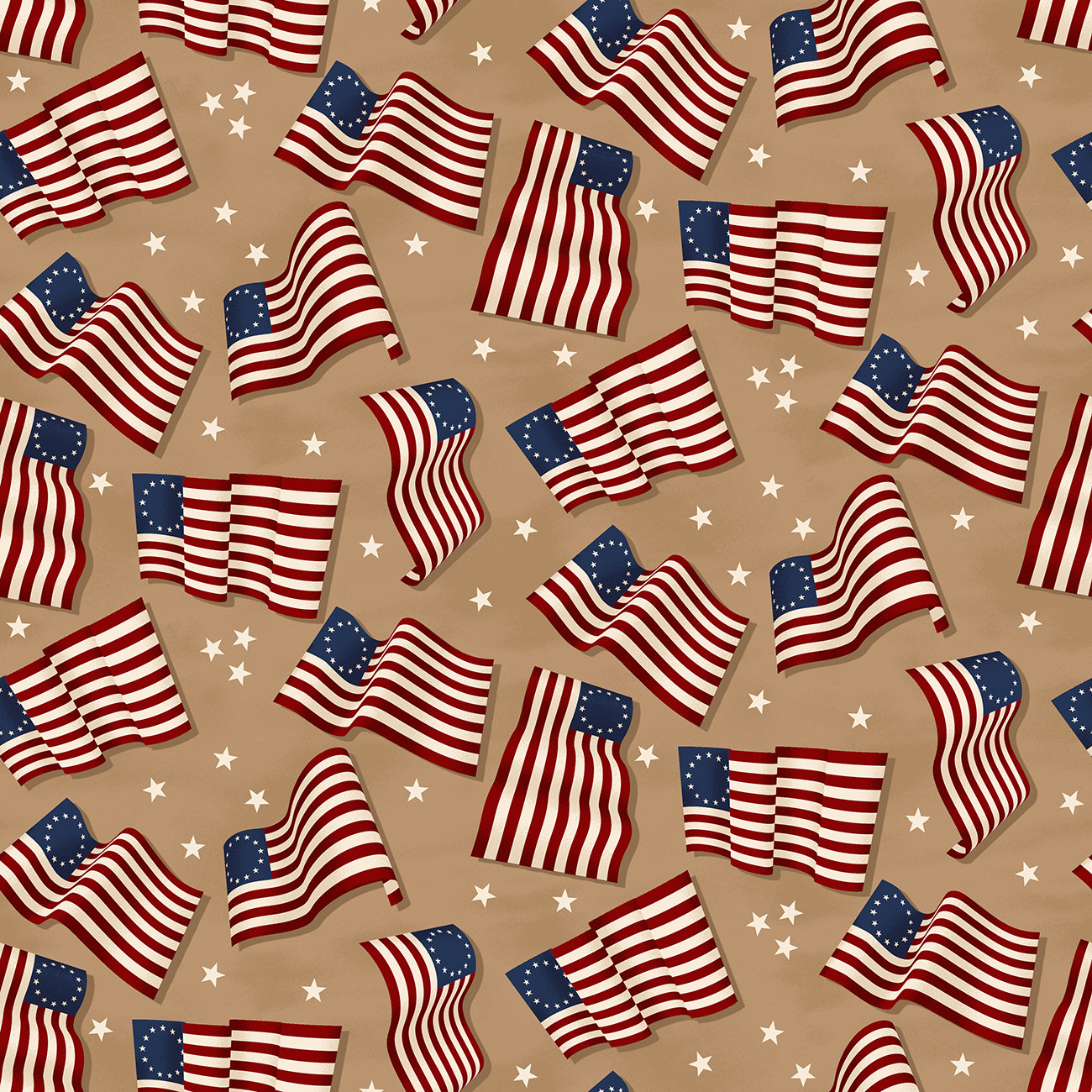 Tan Betsy Ross Flags 6 Inch repeat