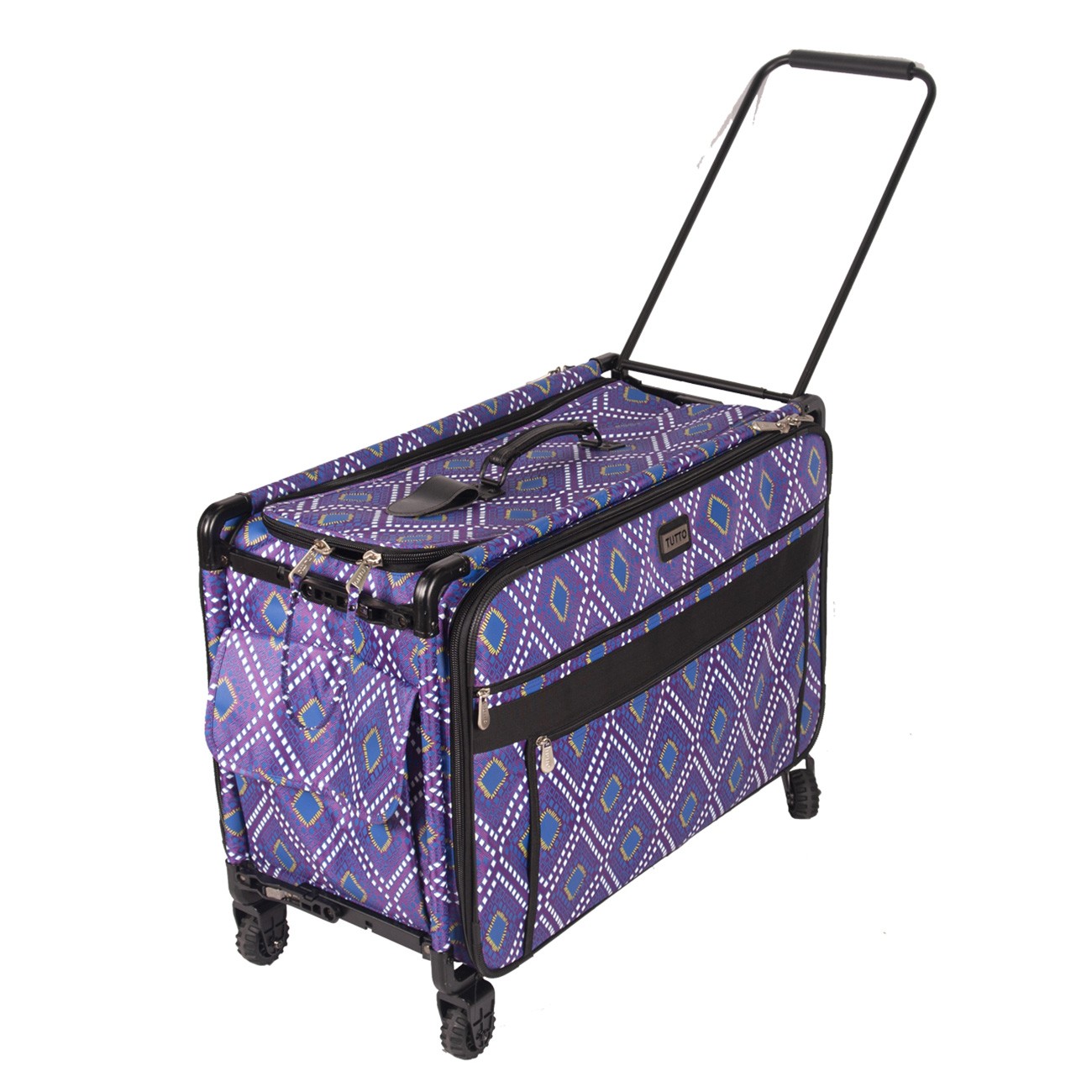 Tutto Sewing Machine Case On Wheels 2X Large 28in Purple Diamond