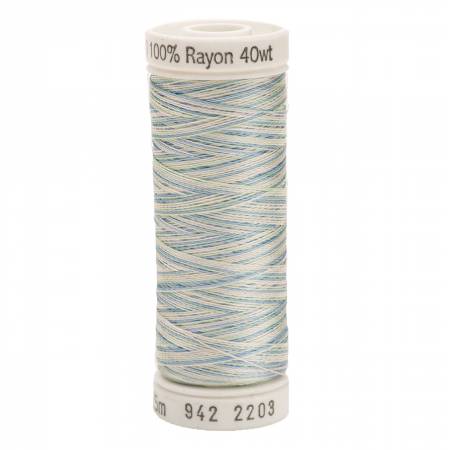Rayon Thread 2-ply 40wt 268d 250yds Variegated Baby Pink/Mint/Blue
