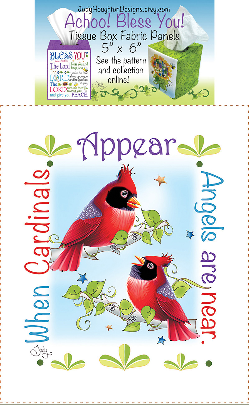 Cardinal Tissue Box Cover Panel