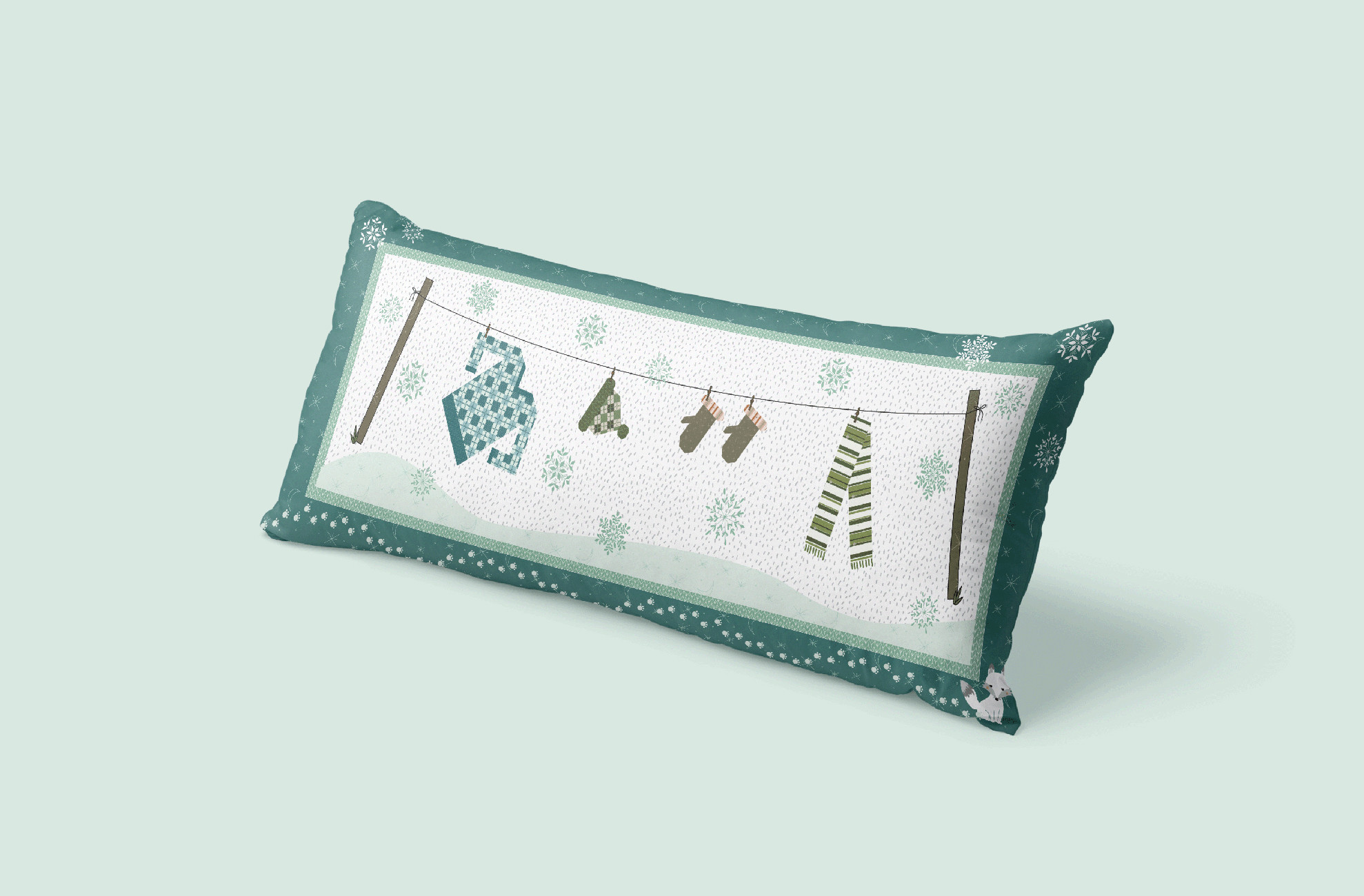 Winter Clothesline Bench Pillow Sewing Version