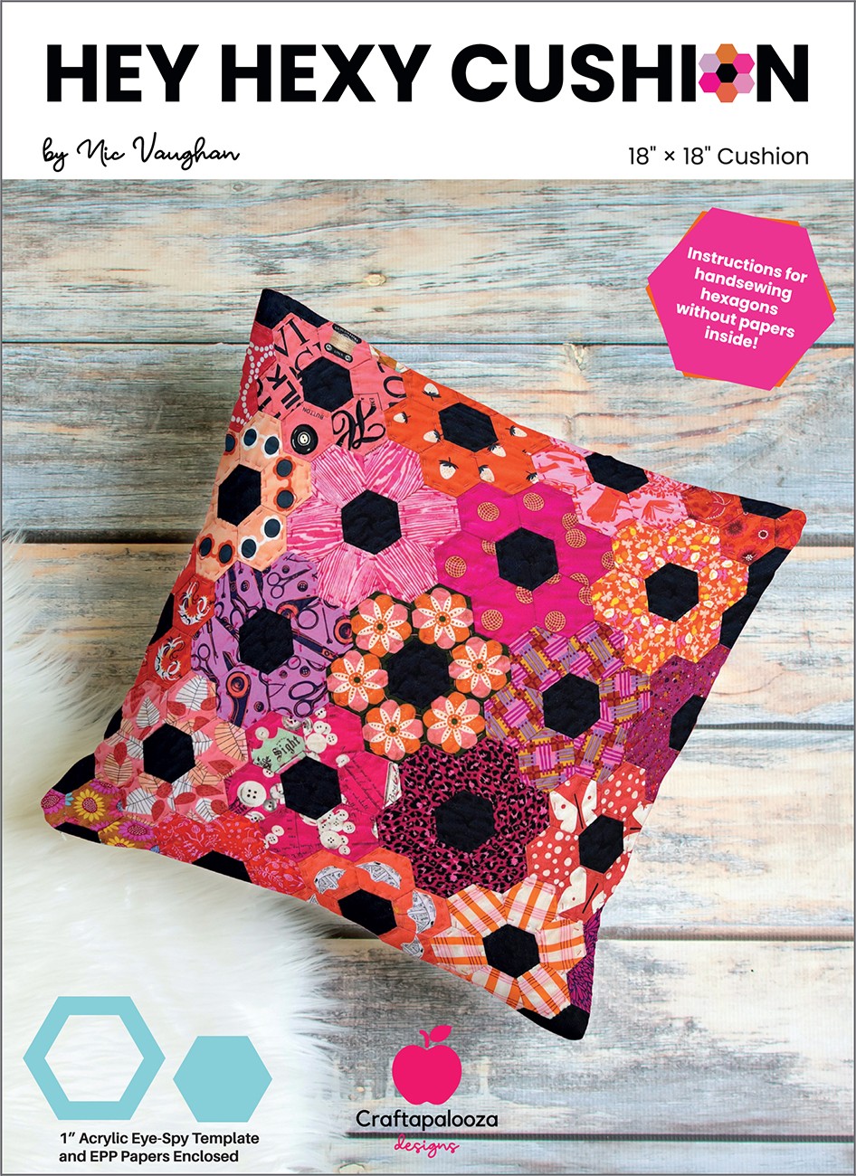Hey Hexy Cushion - Includes Acrylic Template & Epp Papers
