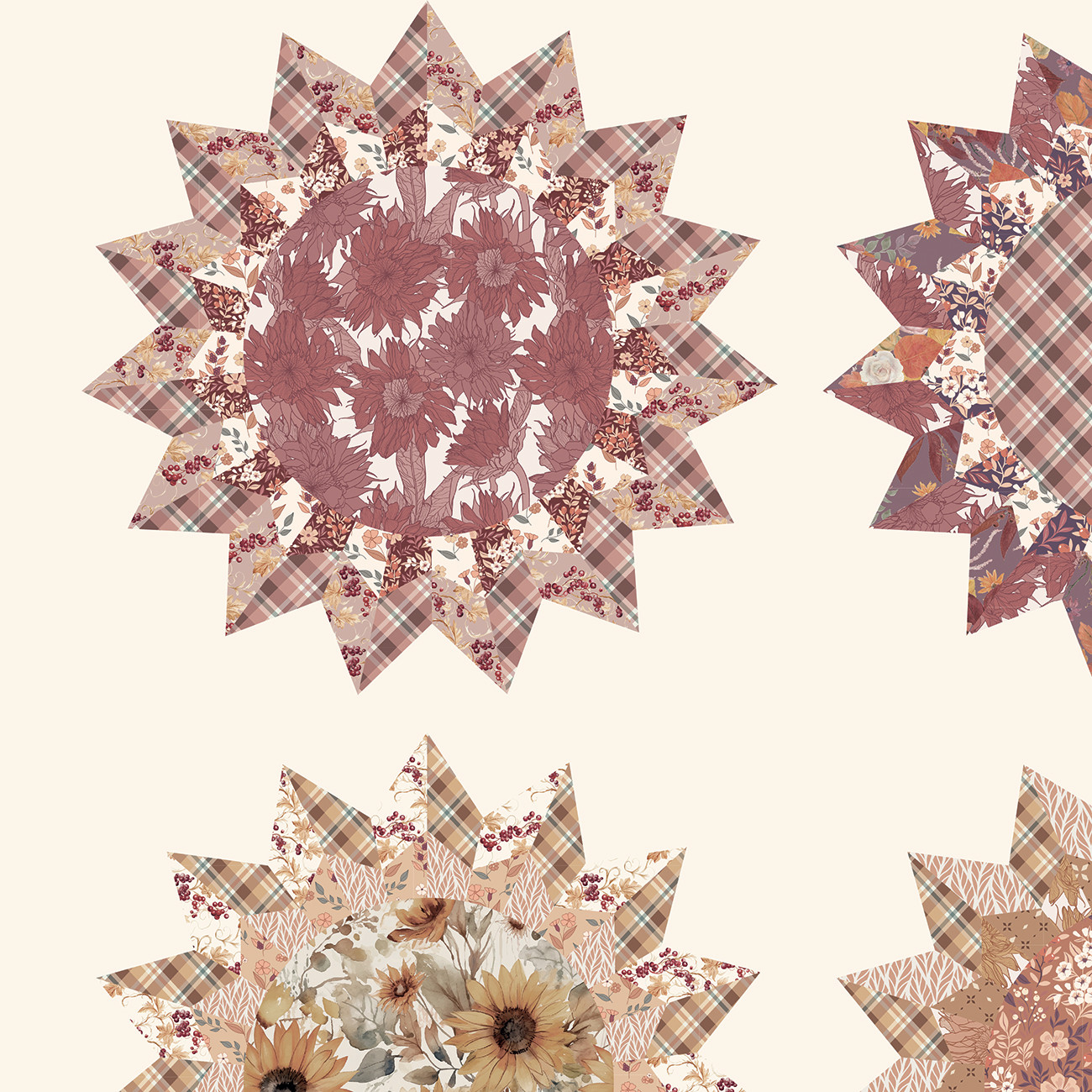 Sunflowers Cheater Print Cream