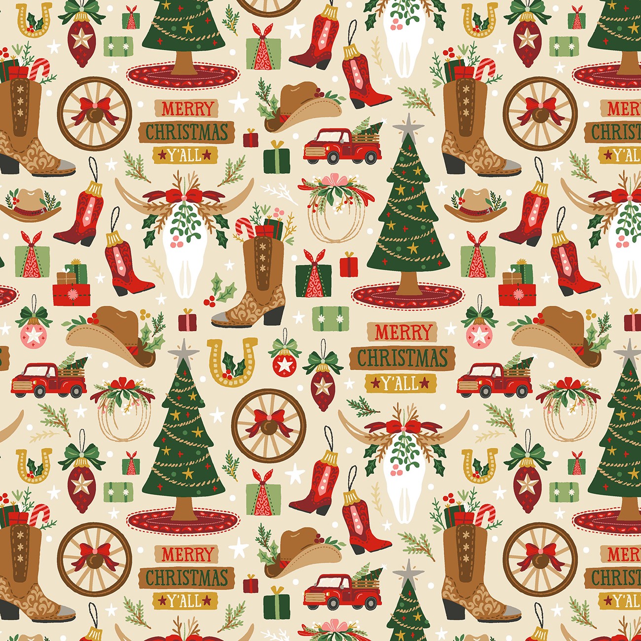 Beige Western Holiday Decor