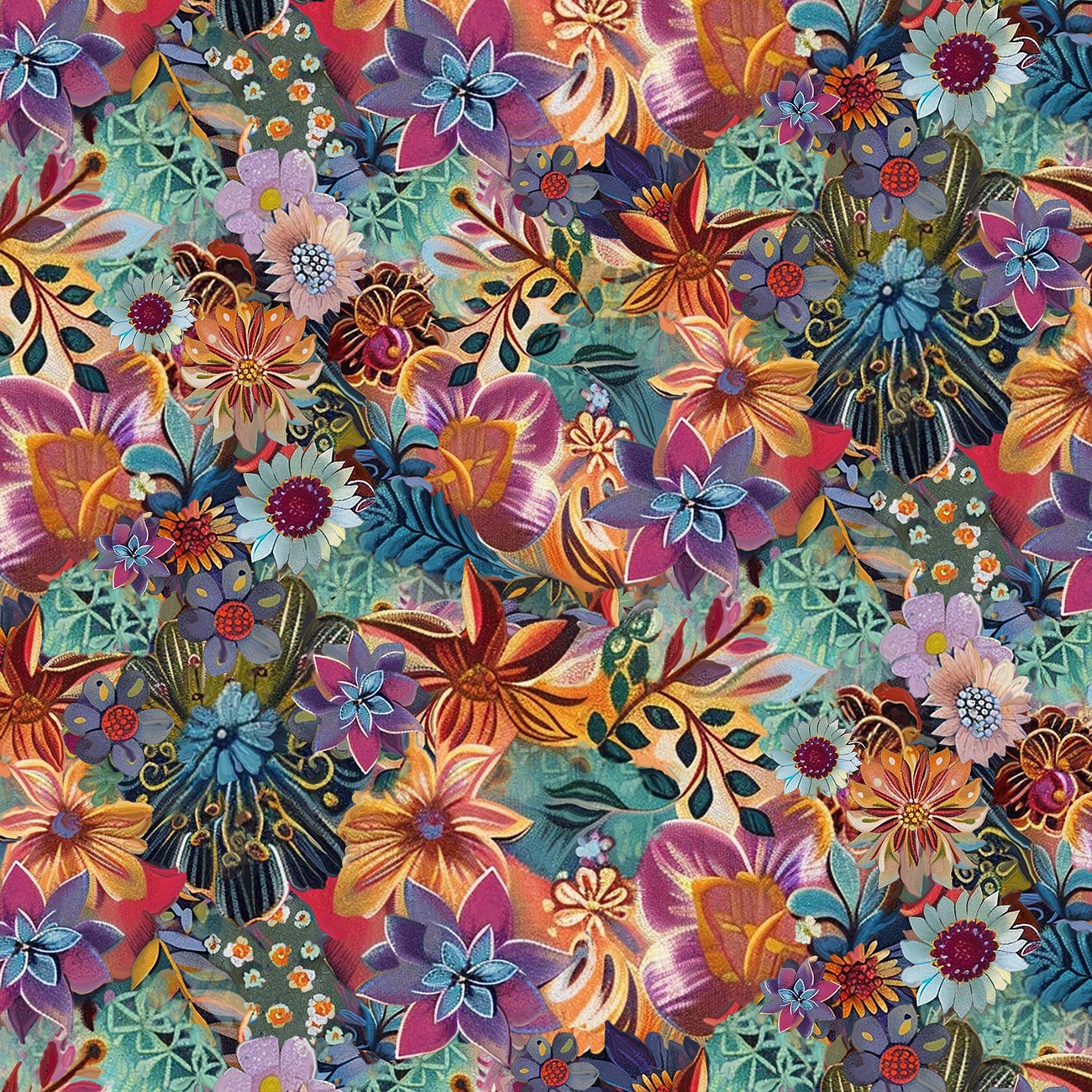 Sage Boho Packed Floral