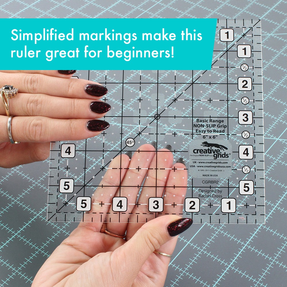 Creative Grids Quilt Ruler Basic Range 6in Square By Cross, Rachel