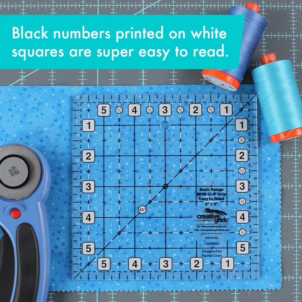 Creative Grids Quilt Ruler Basic Range 6in Square By Cross, Rachel