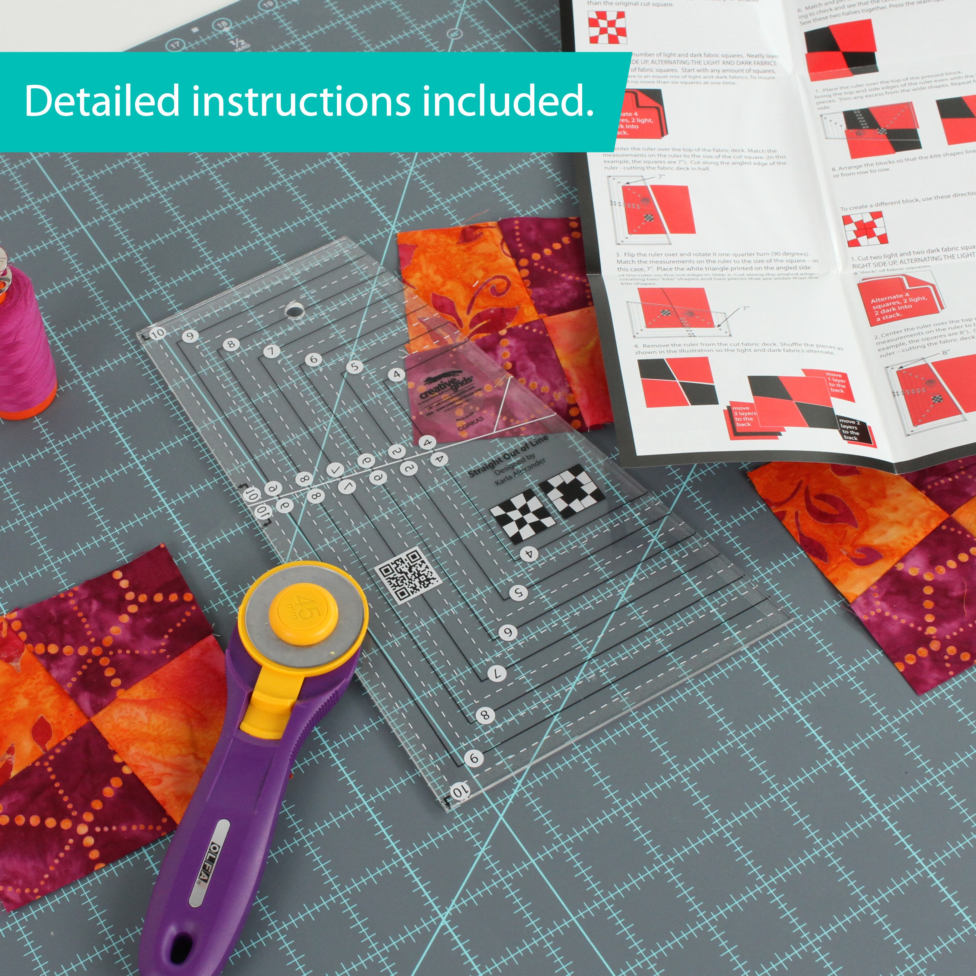 Creative Grids Quilt Ruler Straight Out Of Line 6in x 10in By Alexander ...
