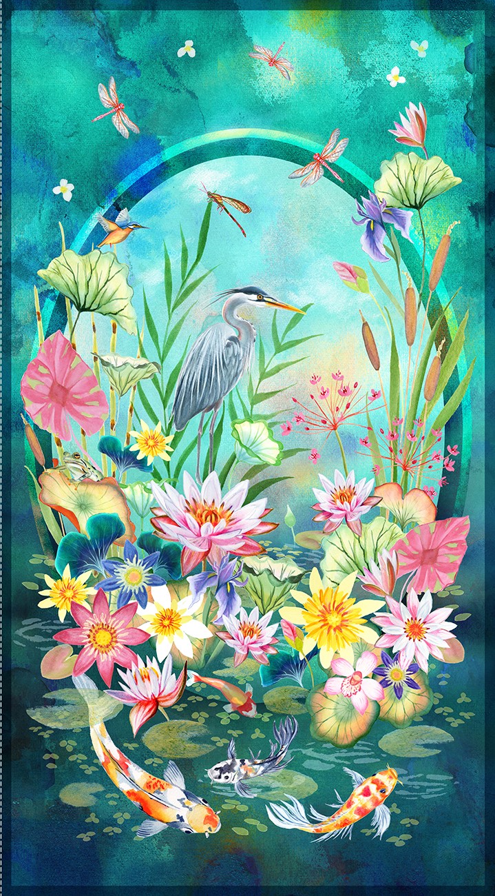 Marine Pond Of Serenity Panel-24in Repeat