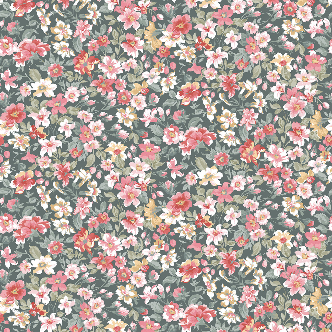 Green/Multi Packed Floral Flannel