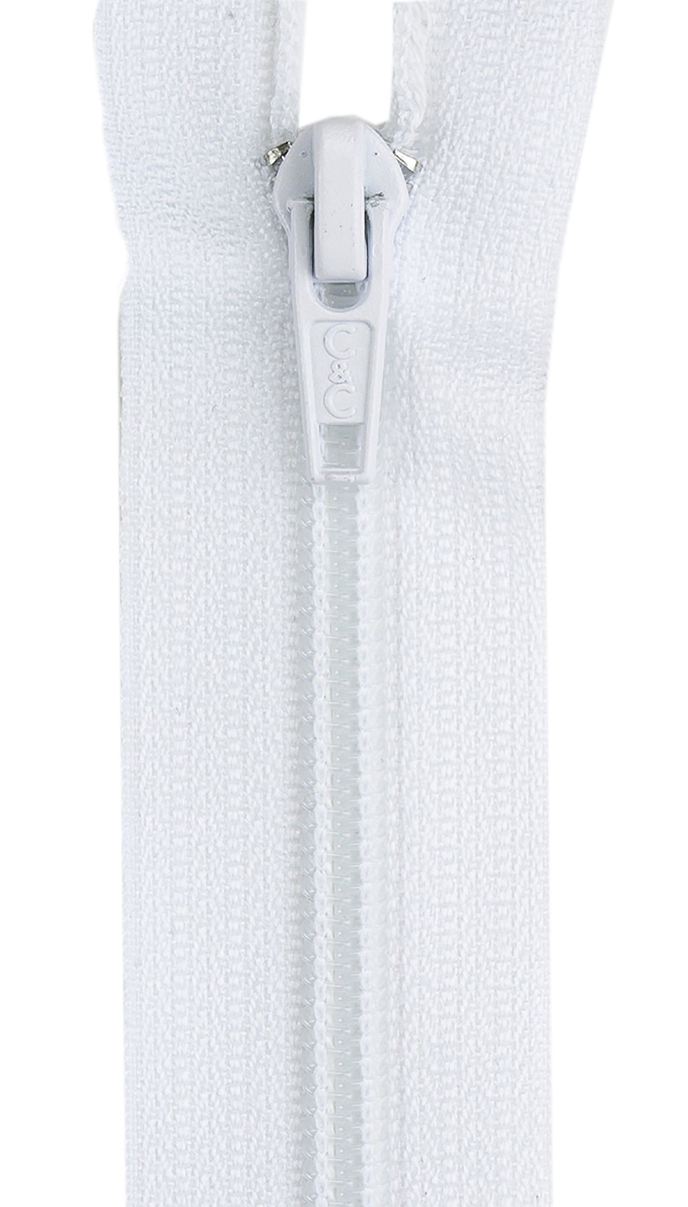Polyester Coil 1-Way Separating Zipper 18in White
