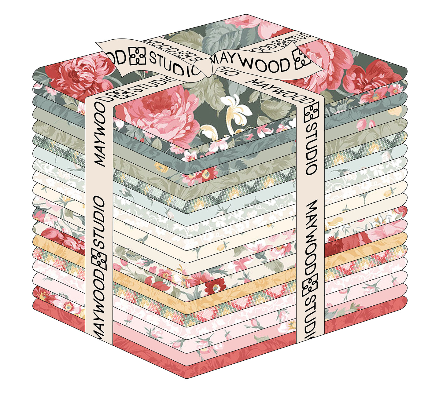 Fat Quarter La Fleur Flannel, 19pcs/bundle