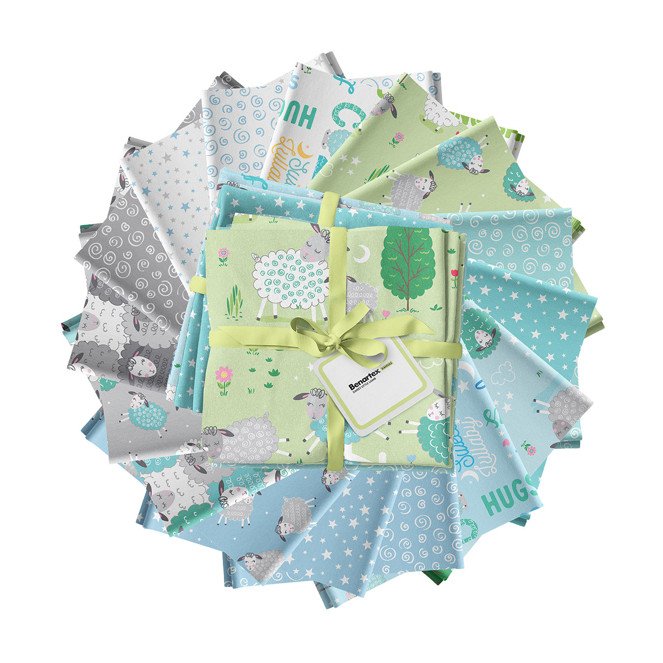 Fat Quarter Sweet Little Lamb, 16pcs/bundle