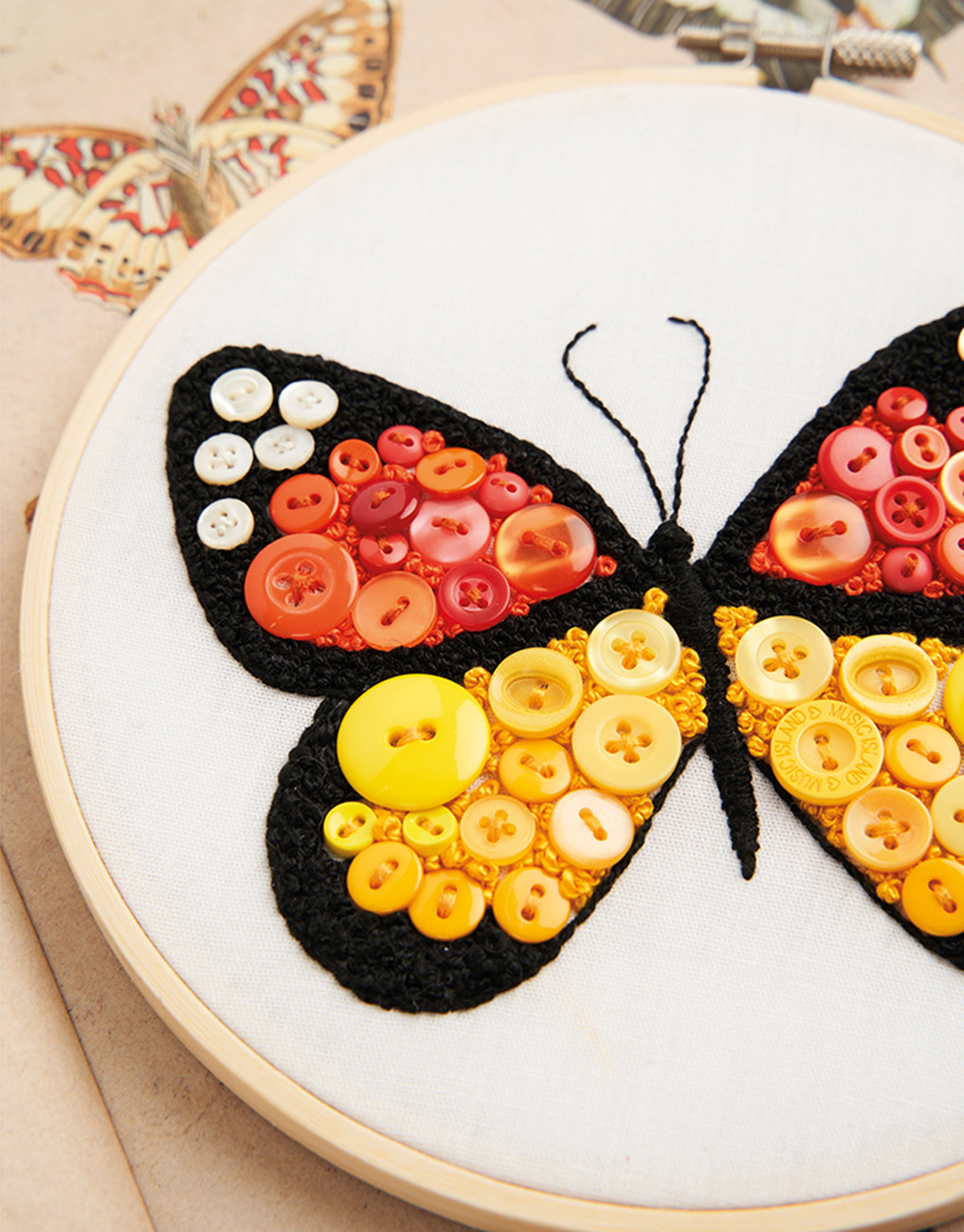Embroidery With Buttons