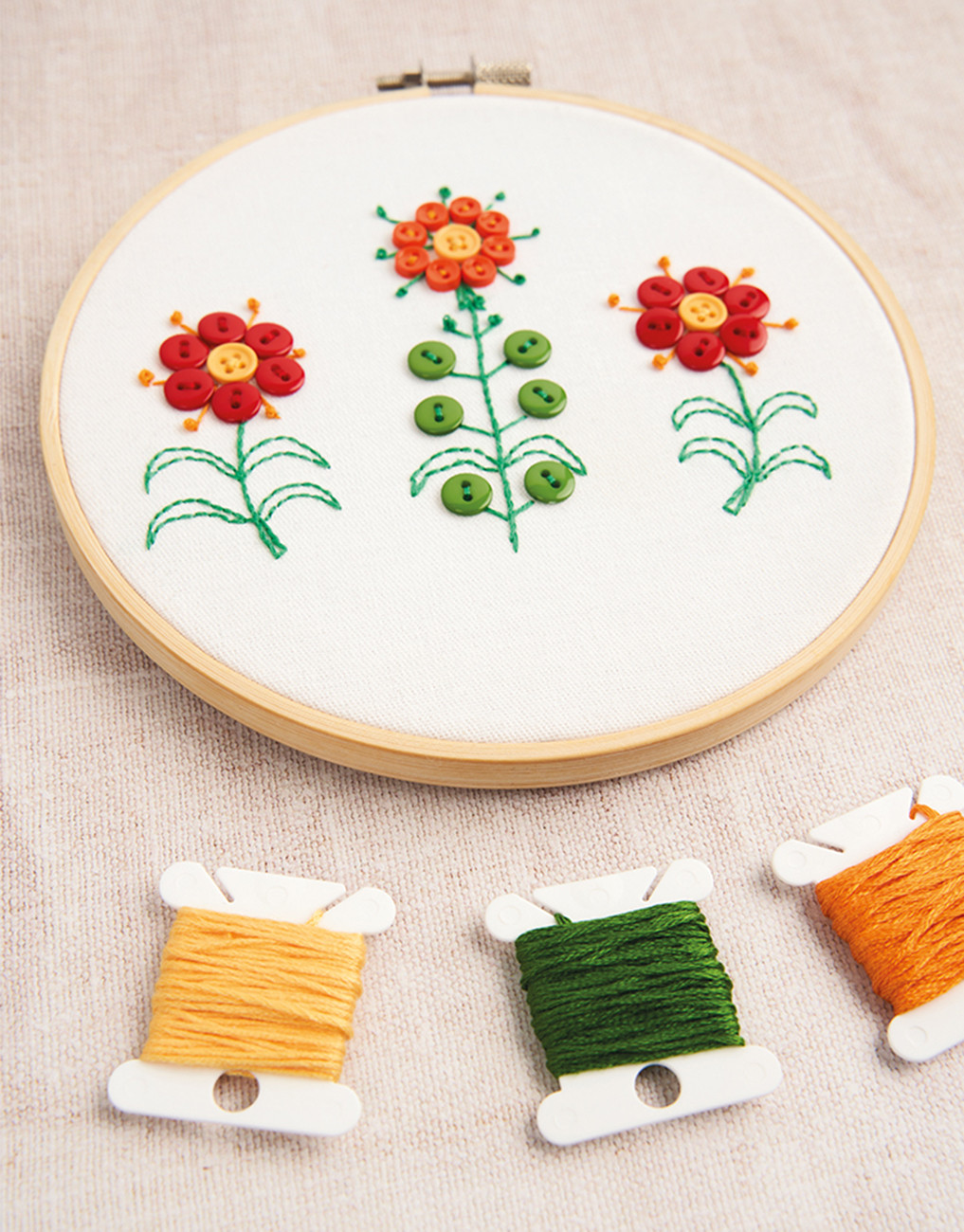 Embroidery With Buttons