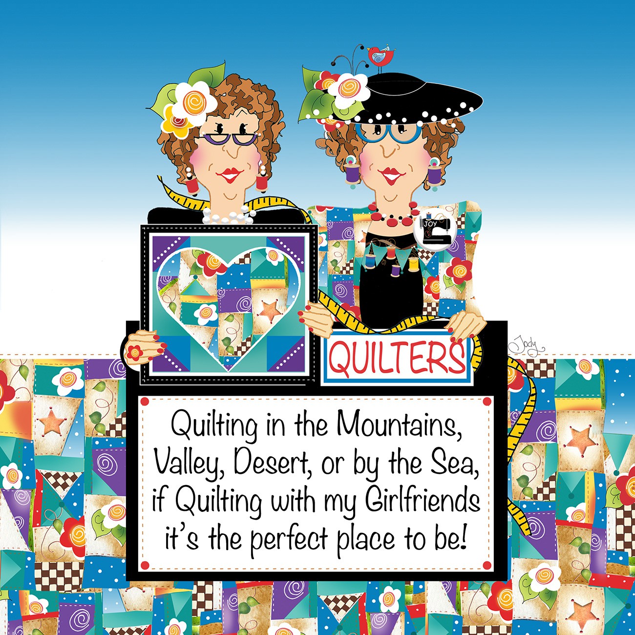 Traveling Quilters Fabric Art Panel By Houghton, Jody