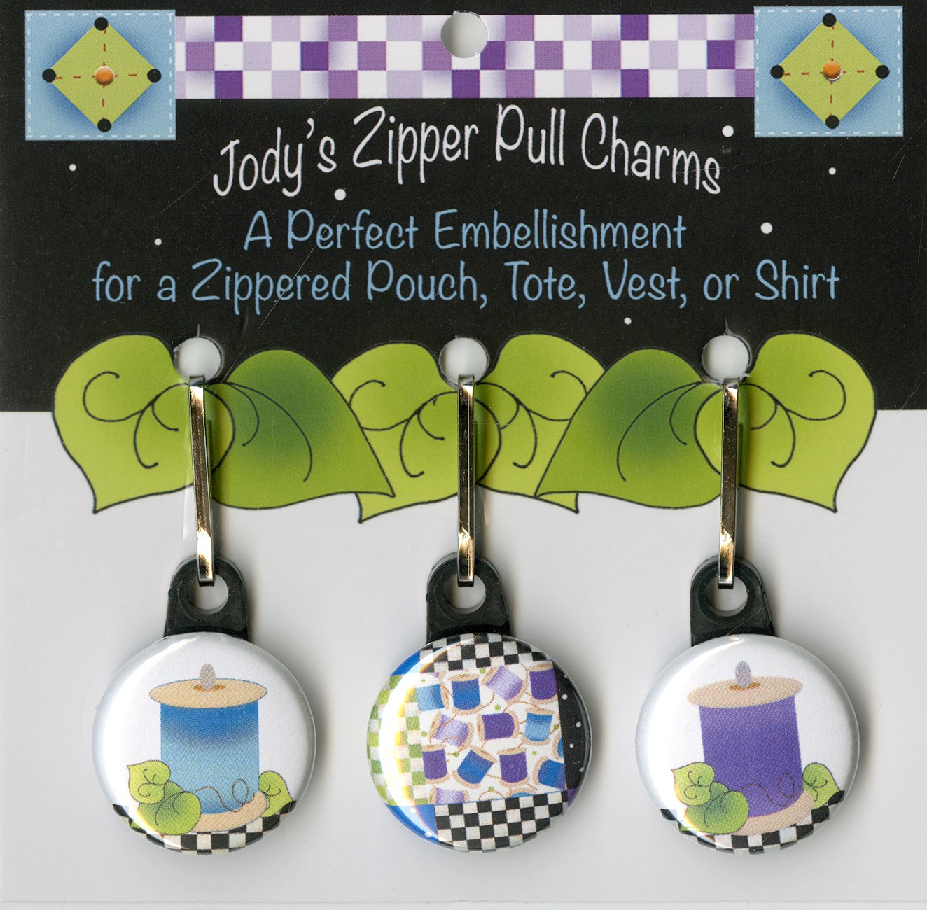 Zip Charm Set Spools By Houghton, Jody