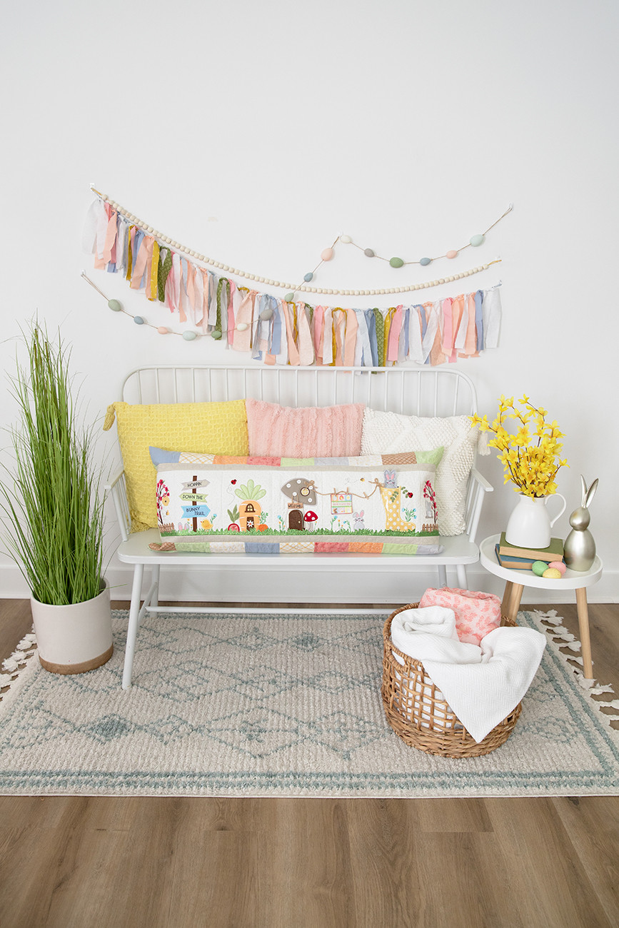 Hoppin' Down the Bunny Trail Bench Pillow