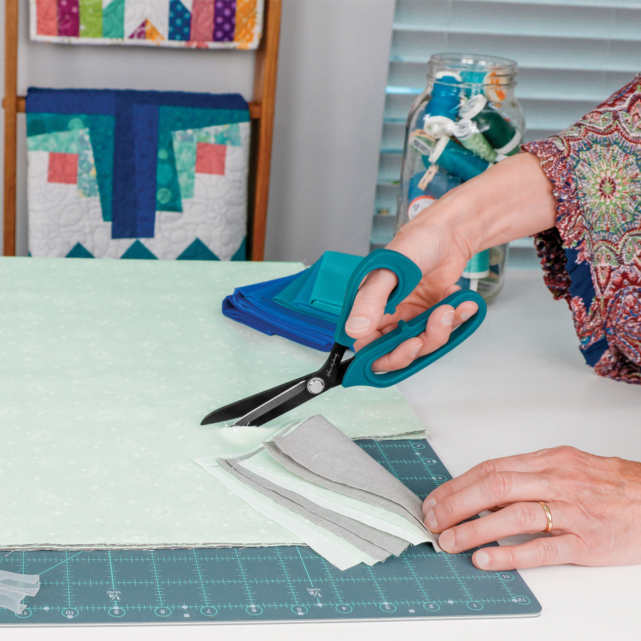 Perfect Scissors Dark Teal 8-1/2in Bent Handle Micro-Serrated Non-Slip ...