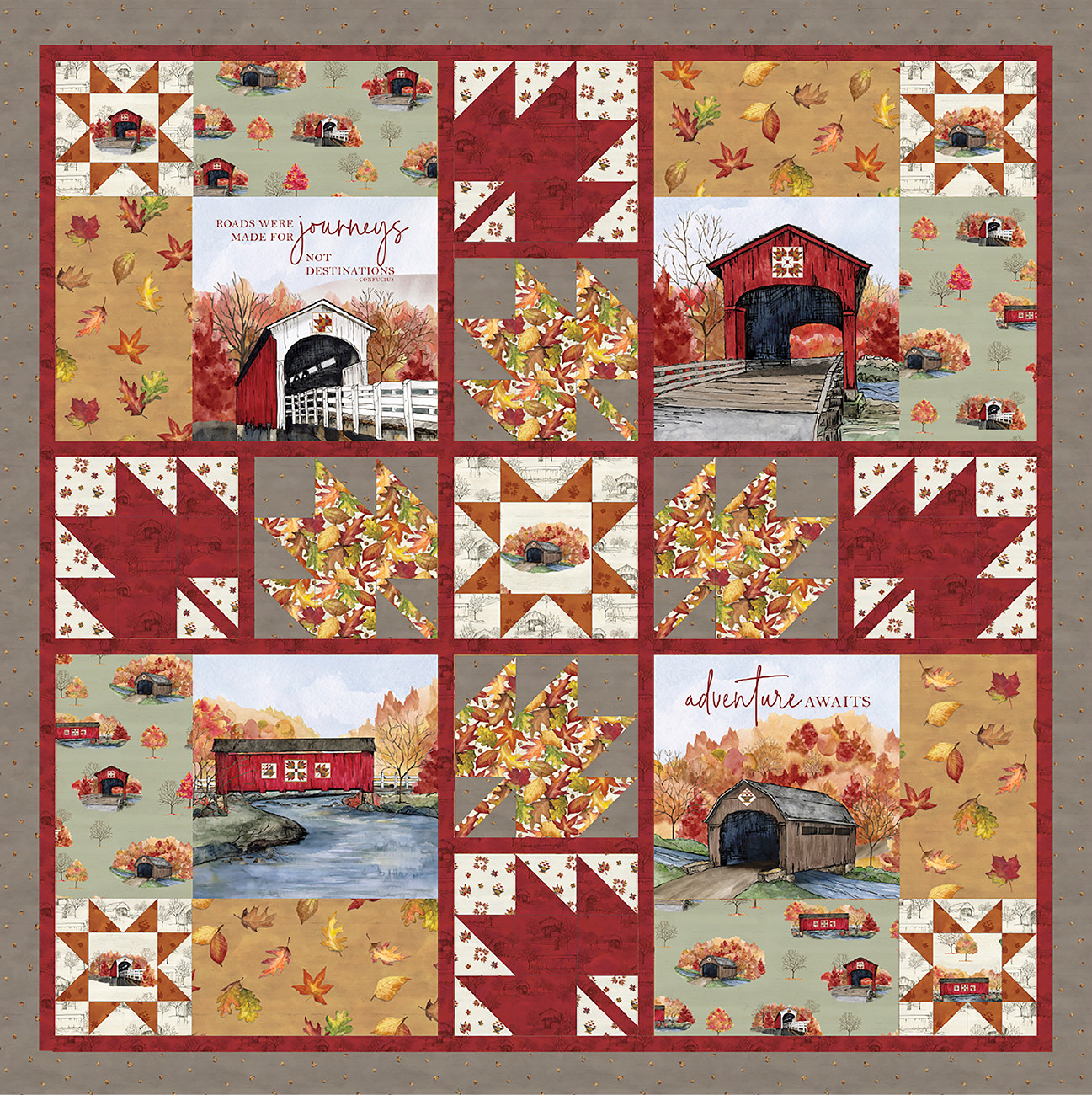 Covered Bridges in Fall Fall Journeys Quilt Kit By Reed, Tara