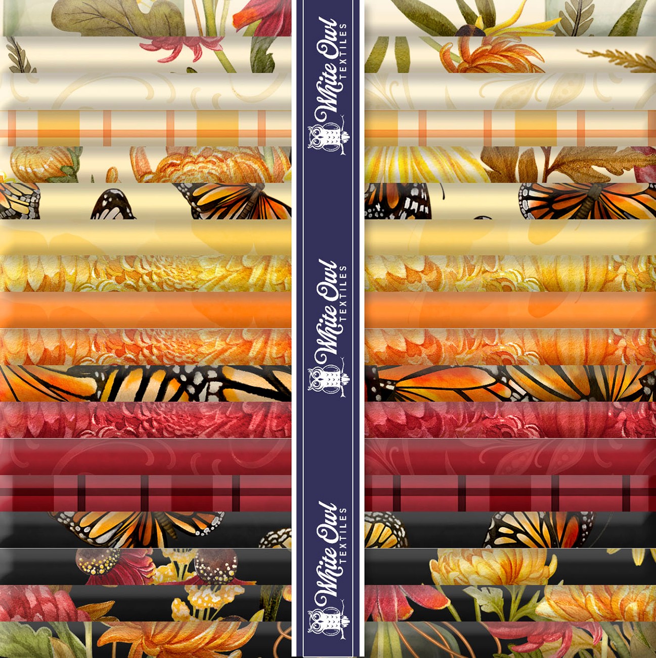 Fat Quarter Bundles Monarch Meadow 18pcs 1 Piece of Each Print