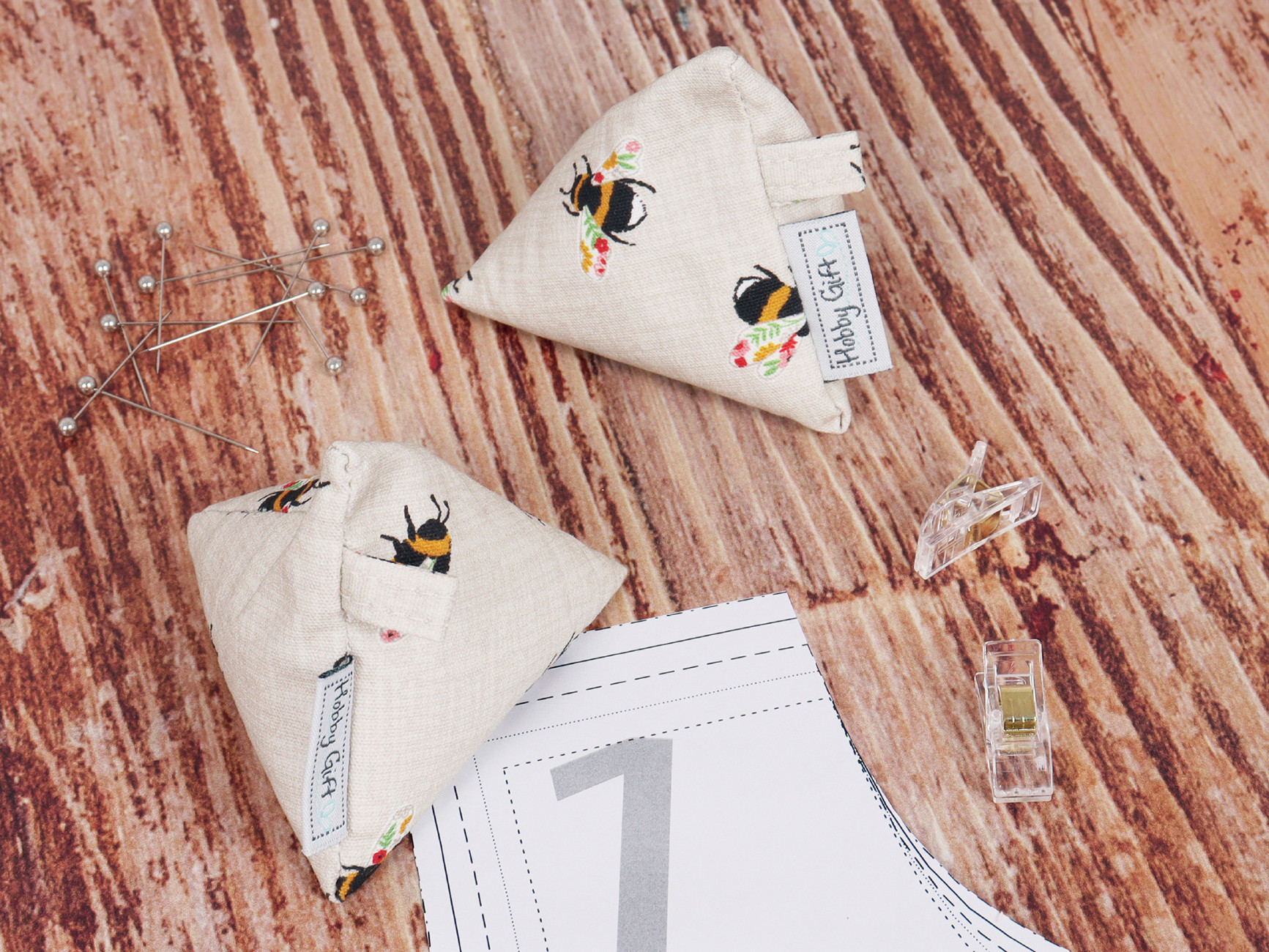 Cotton Fabric Weights - Bee Bird, Floral Woodblock 18pc