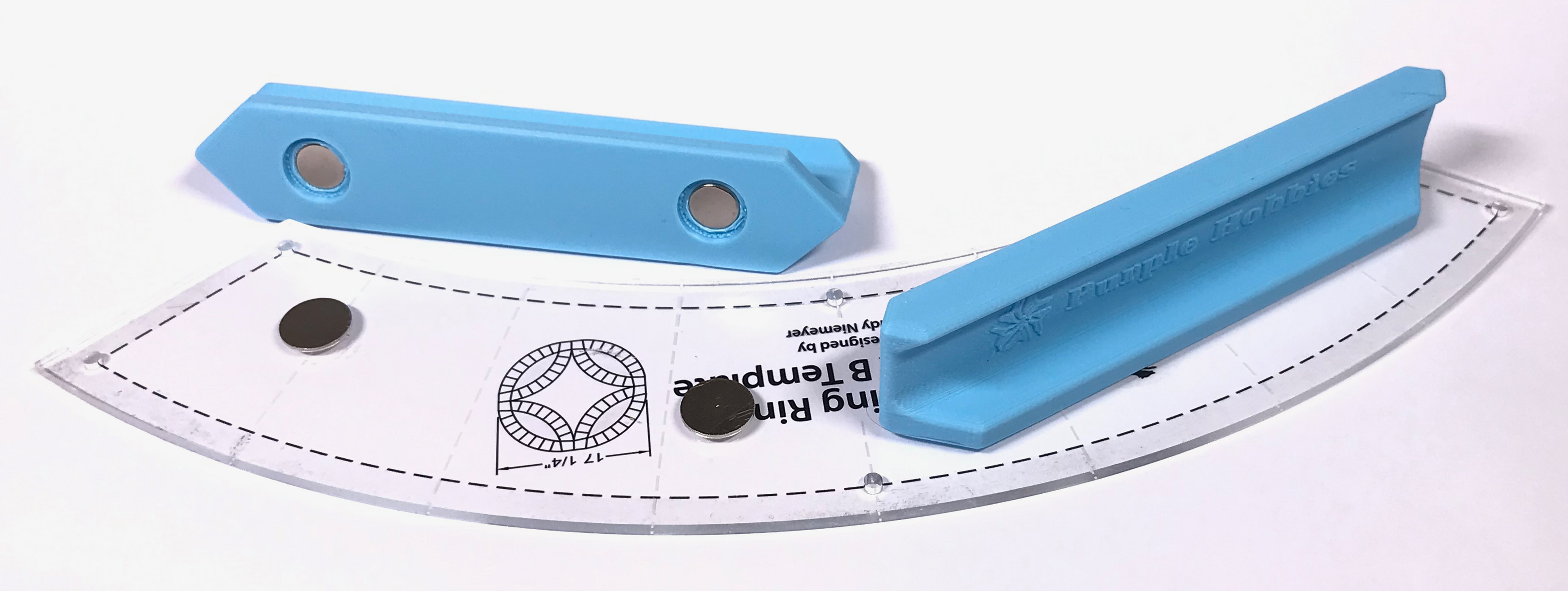 Magnetic Ruler Handle 5in Blue