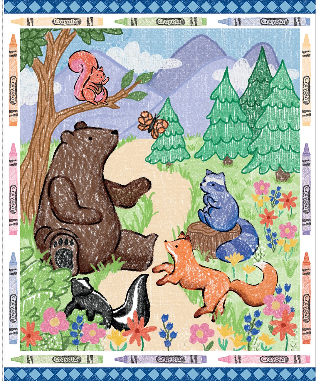 Colorful Critters 35 1/2" x 43 1/2" Panel