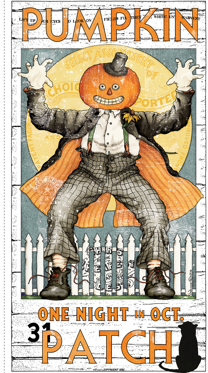 Pumpkin Patch 24" x 43" Digitally Printed Pumpkin Poster Main Panel ...