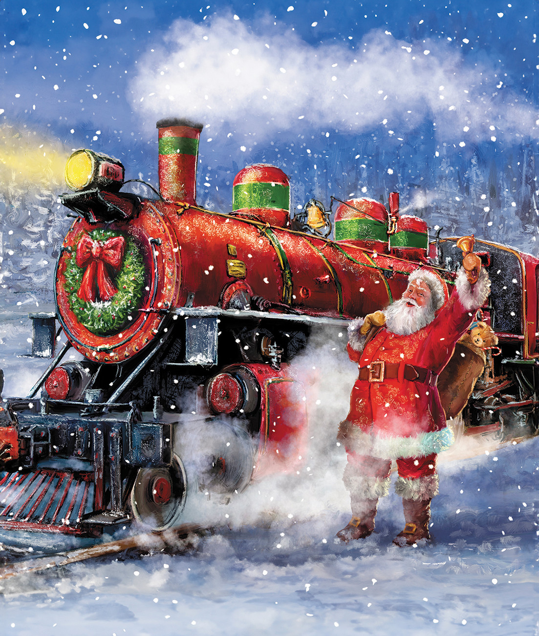 More Christmas Wishes 35 1/2in x 43in Santa's Train Panel