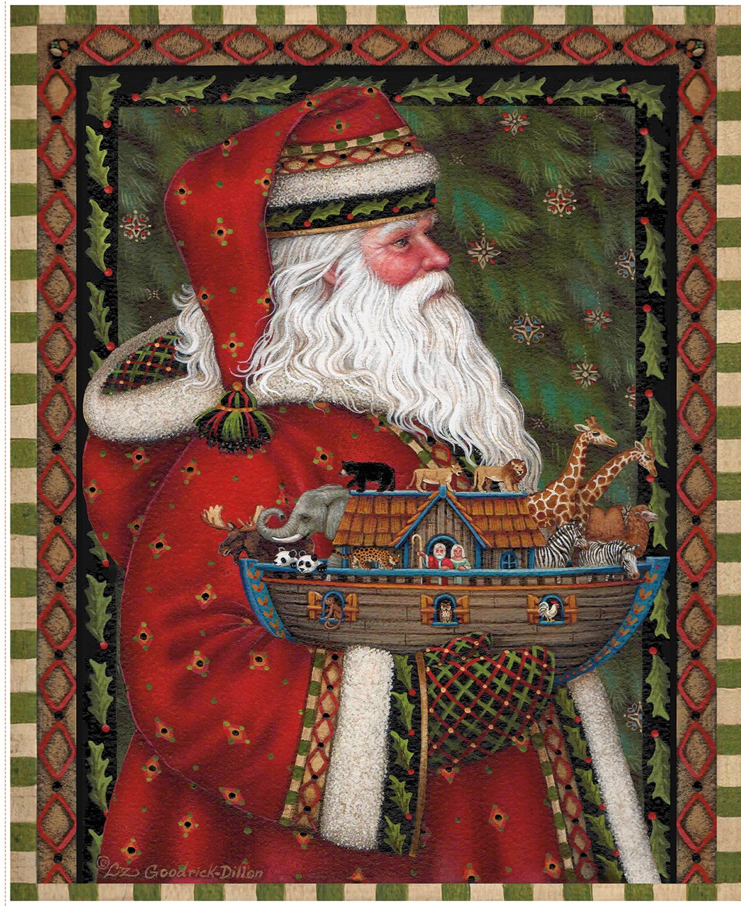 Picture a Christmas II 35 1/2" x 43 1/2" Santa and Ark Panel