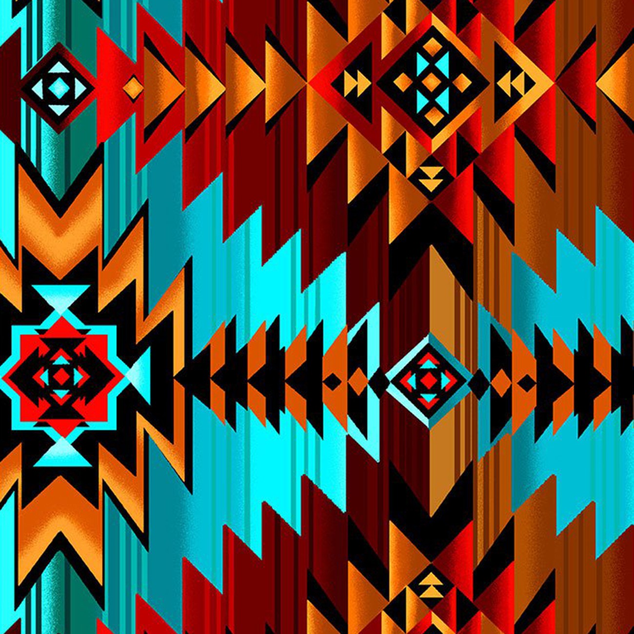 Turquoise Aztec Softie Minky Digital