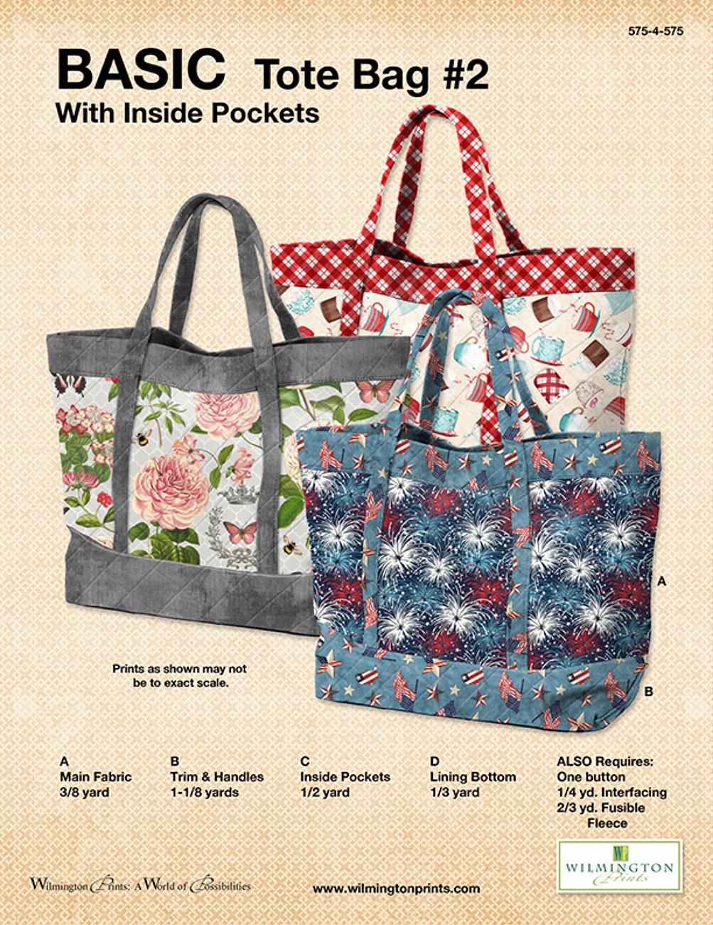 Basic Tote Bags w/Inside Pockets, Free Download below, will NOT SHIP.